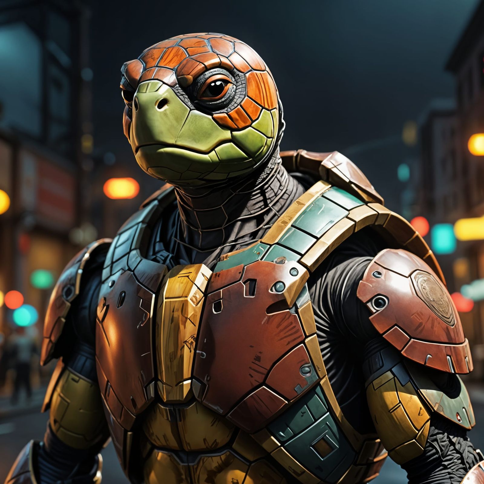 Turtle with Superpowers Protecting the Hood ......