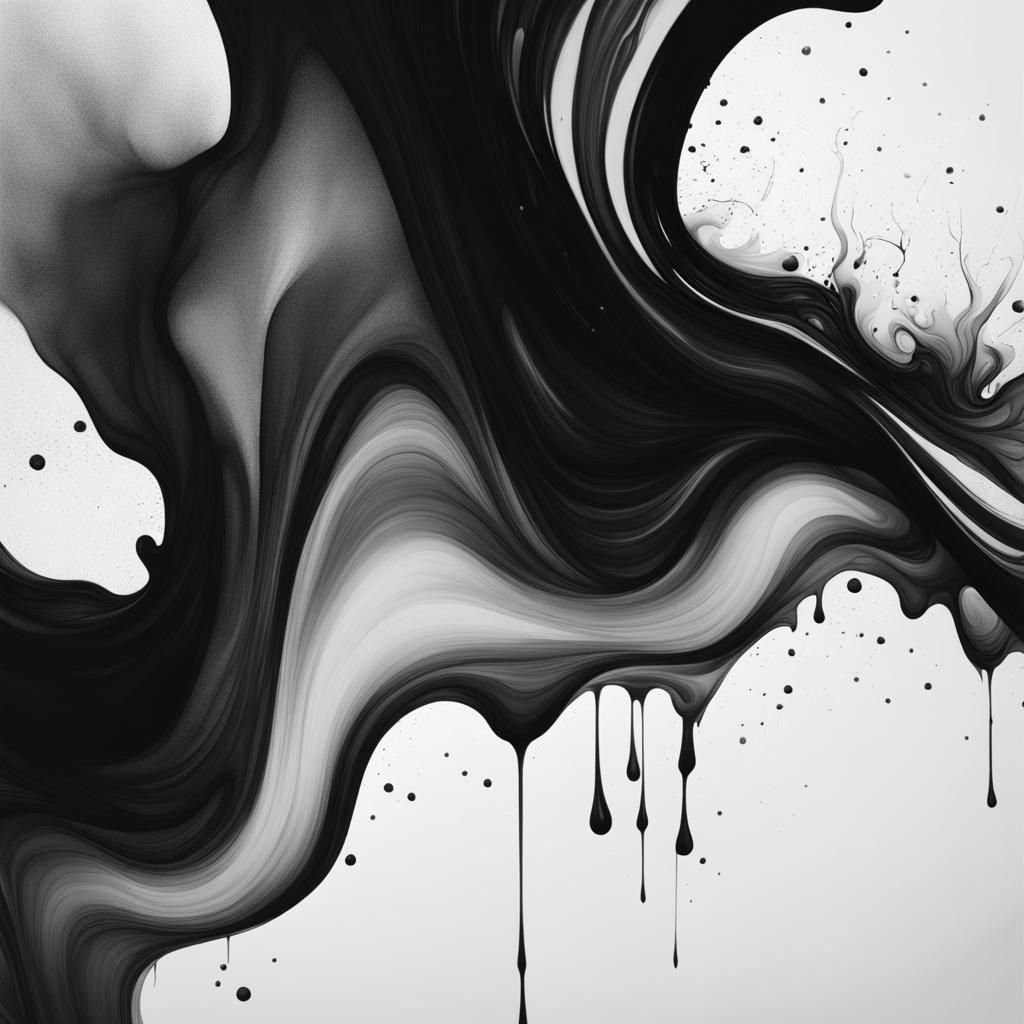 Controlled ink splash style, abstract composition, ink pouring, ink ...
