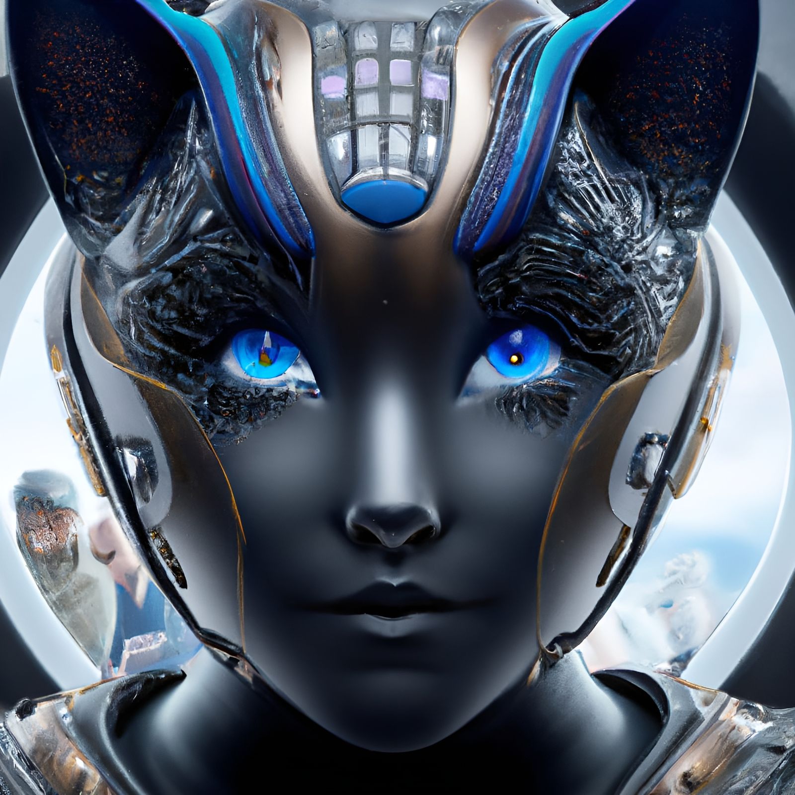 Portrait of a cybernetic cosmic kitten ninja: submission #3 - AI ...