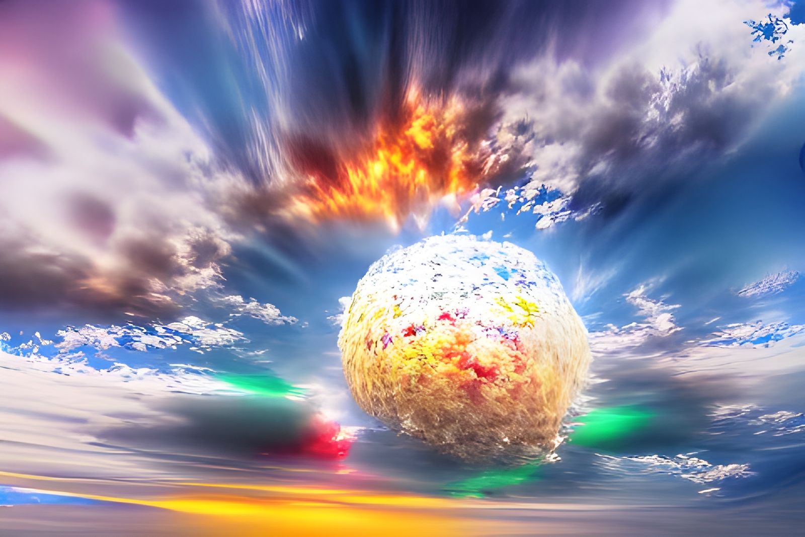 Random ball in the sky - AI Generated Artwork - NightCafe Creator