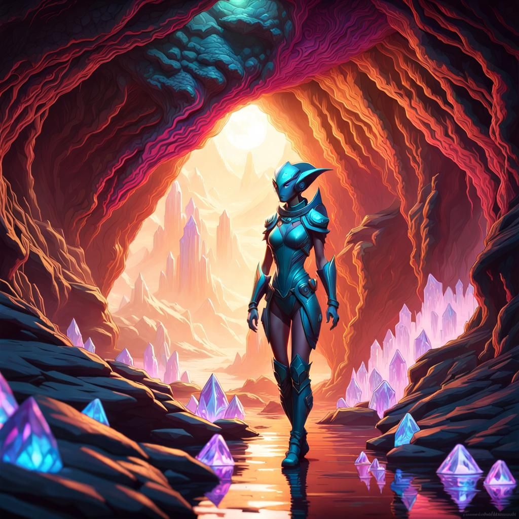 The alien cave - AI Generated Artwork - NightCafe Creator