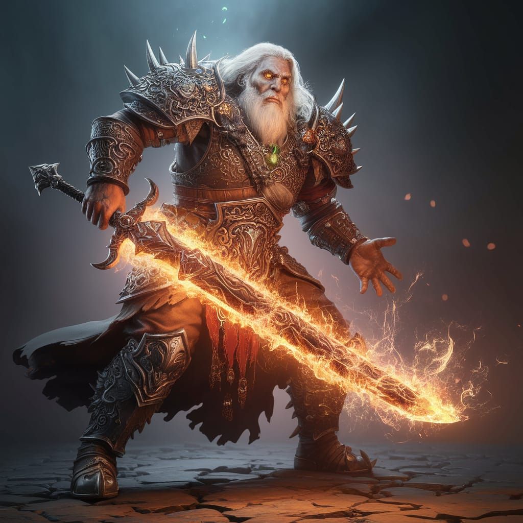 Drow sword of fire- Daily challenge #902 - NightCafe