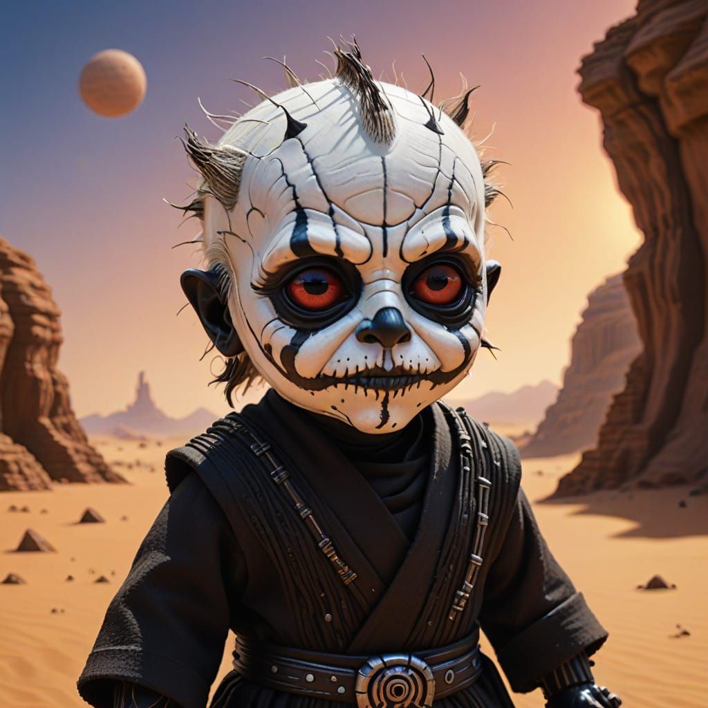 A ragdoll baby Darth Maul as Jack Skellington in tatooine ...