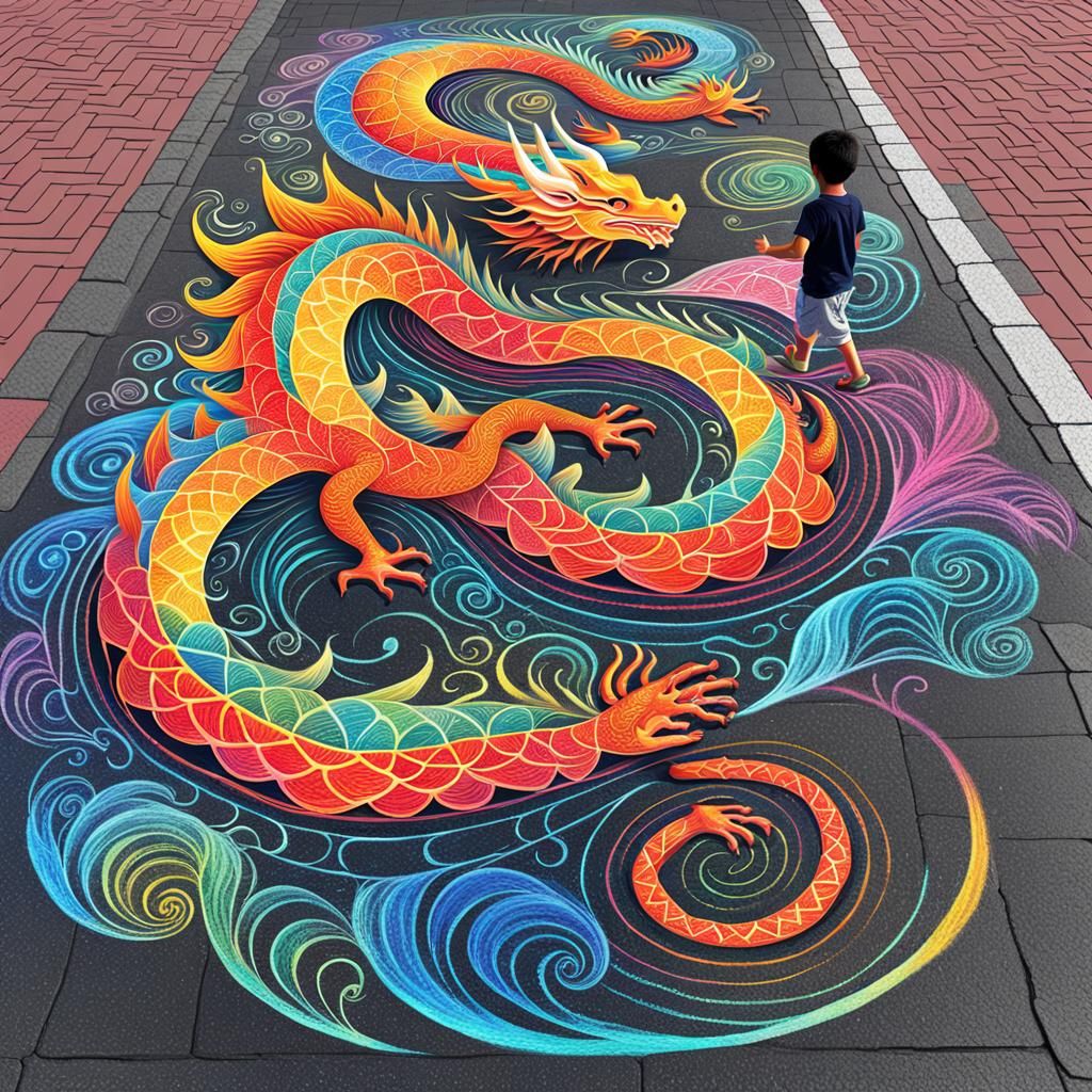 Chalk Art Challenge Option v2 - AI Generated Artwork - NightCafe Creator