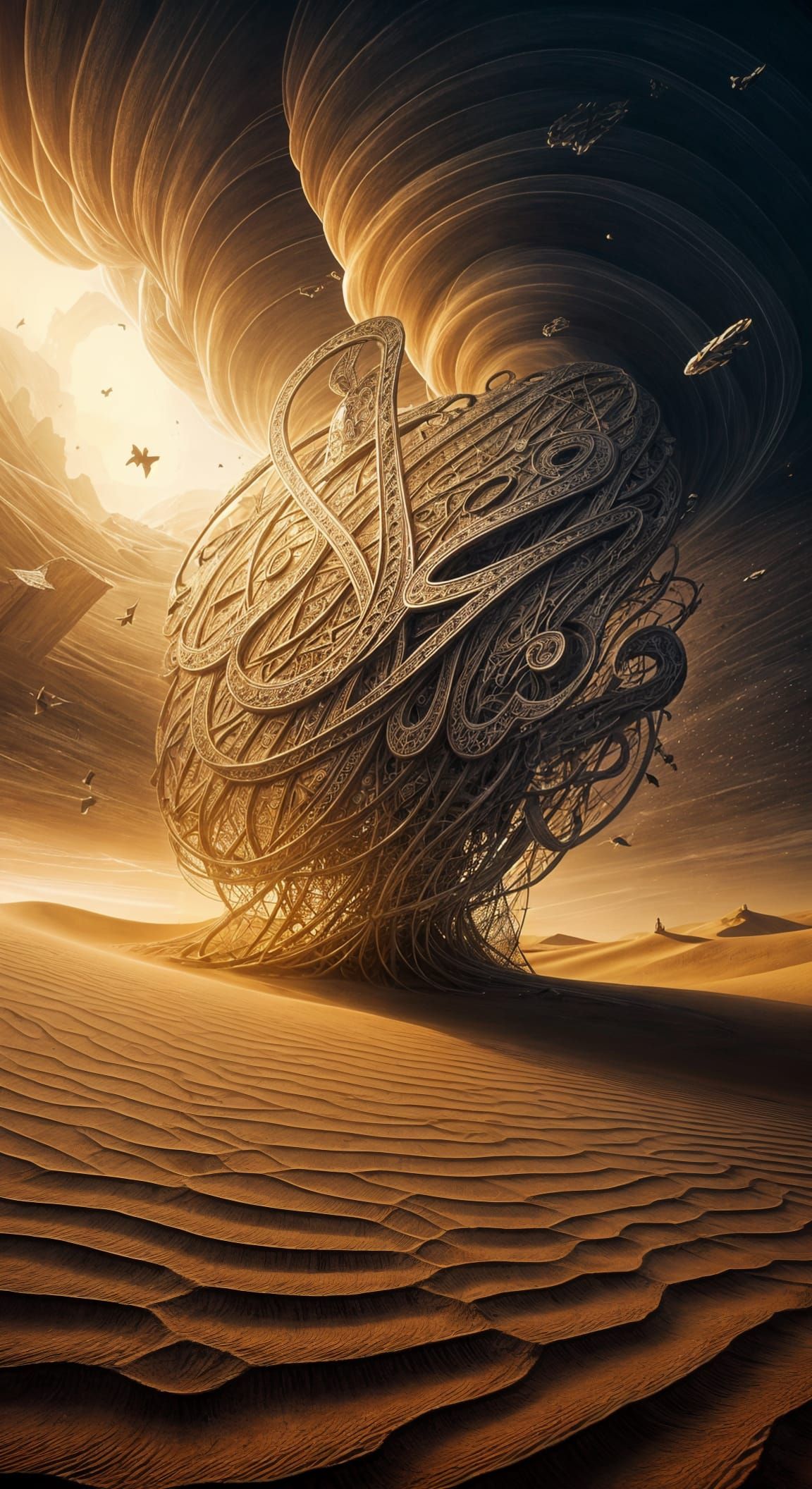 sandstorm in an infinite desert - Ethereal Desert Storm in A...