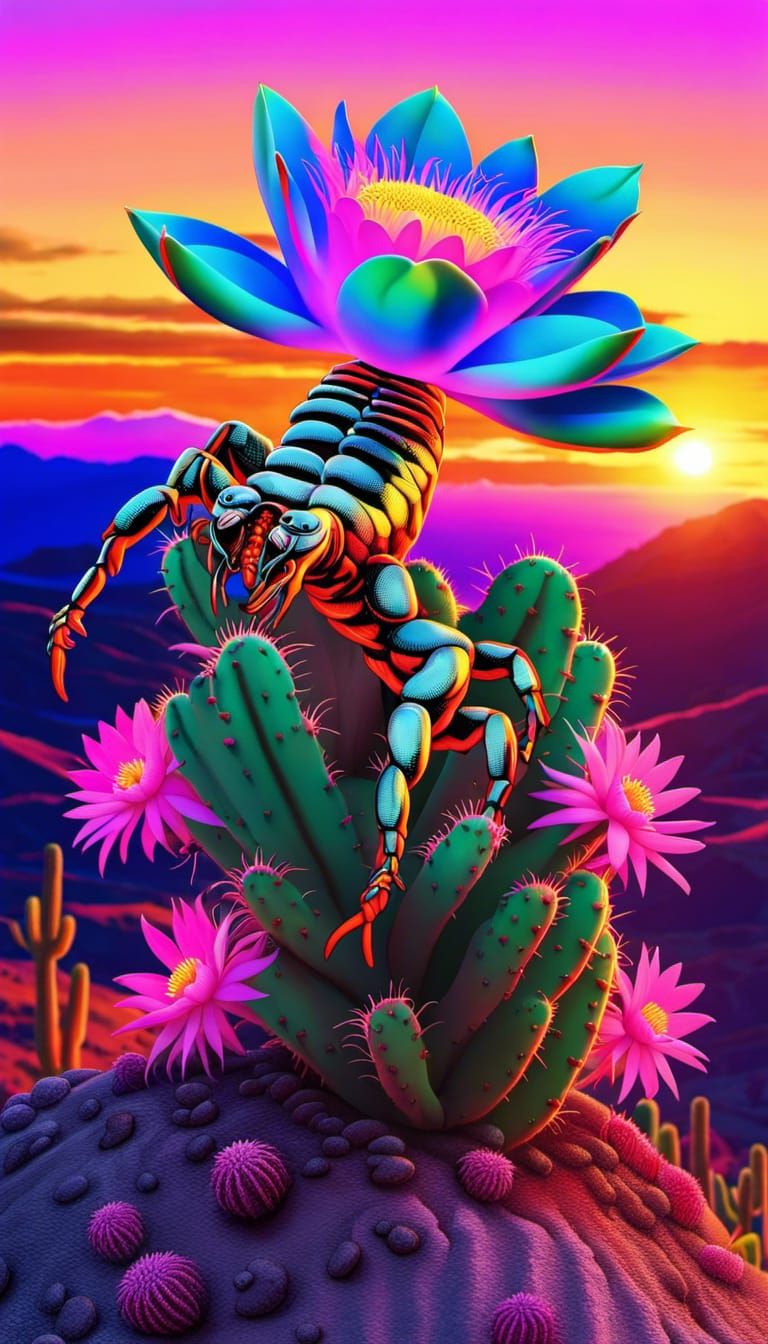 Seeing a Scorpion on San Pedro Cactus - AI Generated Artwork ...