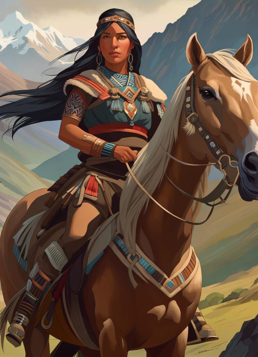 Mapuche Princess #30 Patagonia warrior - AI Generated Artwork ...