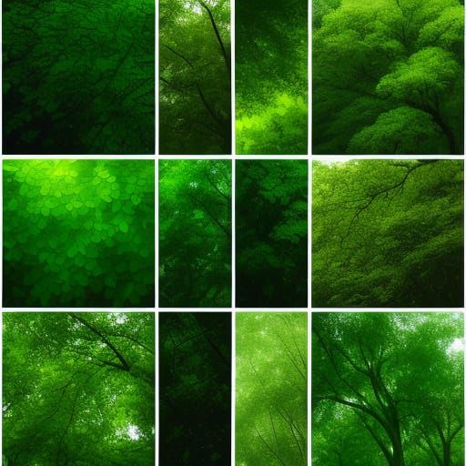 Vibrant Emerald Creatures Amidst Lush Greenery - AI Art