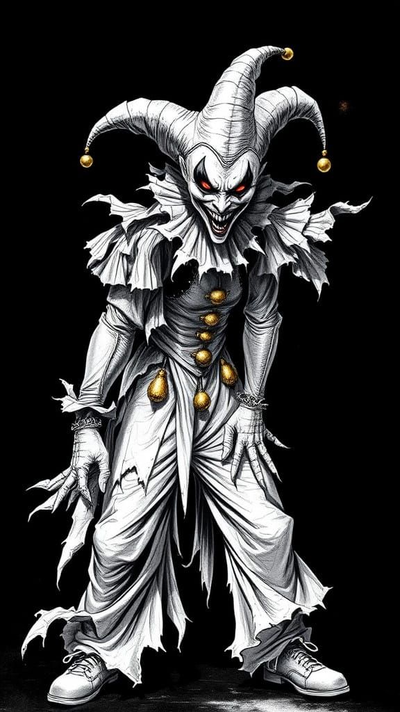 5 Stages of Insanity; Stage 5 4/4 - Distressed Jester on the...