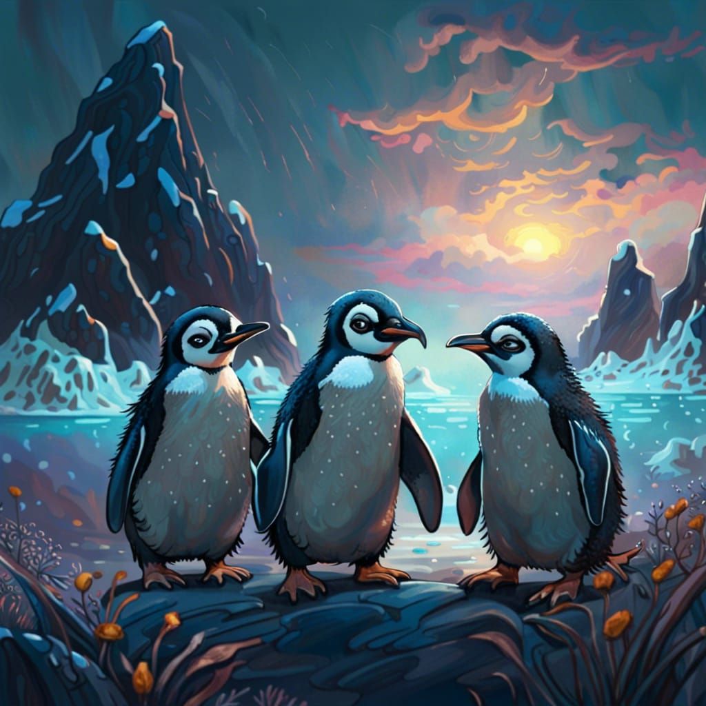 Penguins - AI Generated Artwork - NightCafe Creator