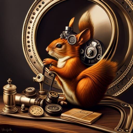 Clockwork Squirrel Engineer - AI Generated Artwork - NightCafe Creator