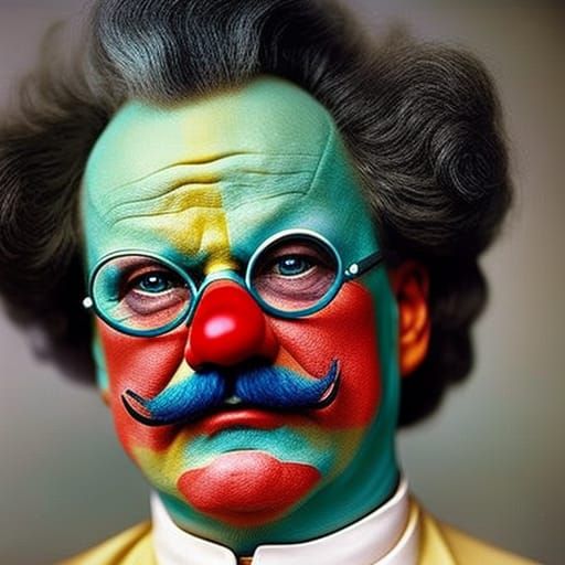 trotsky goes full clown - AI Generated Artwork - NightCafe Creator