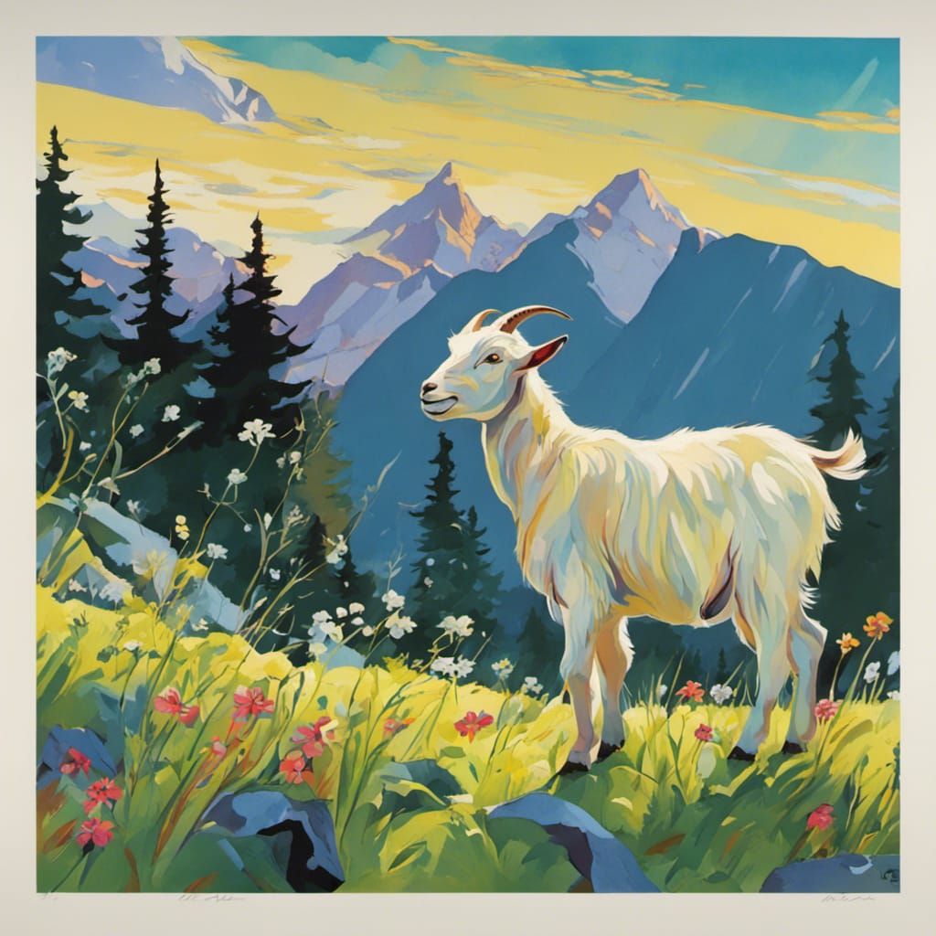 Mountain Goat - AI Generated Artwork - NightCafe Creator