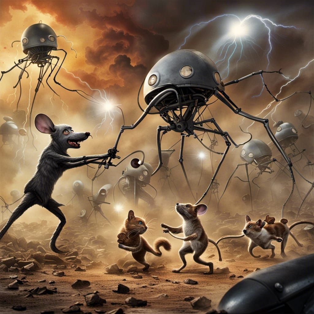 Robots attack! - AI Generated Artwork - NightCafe Creator