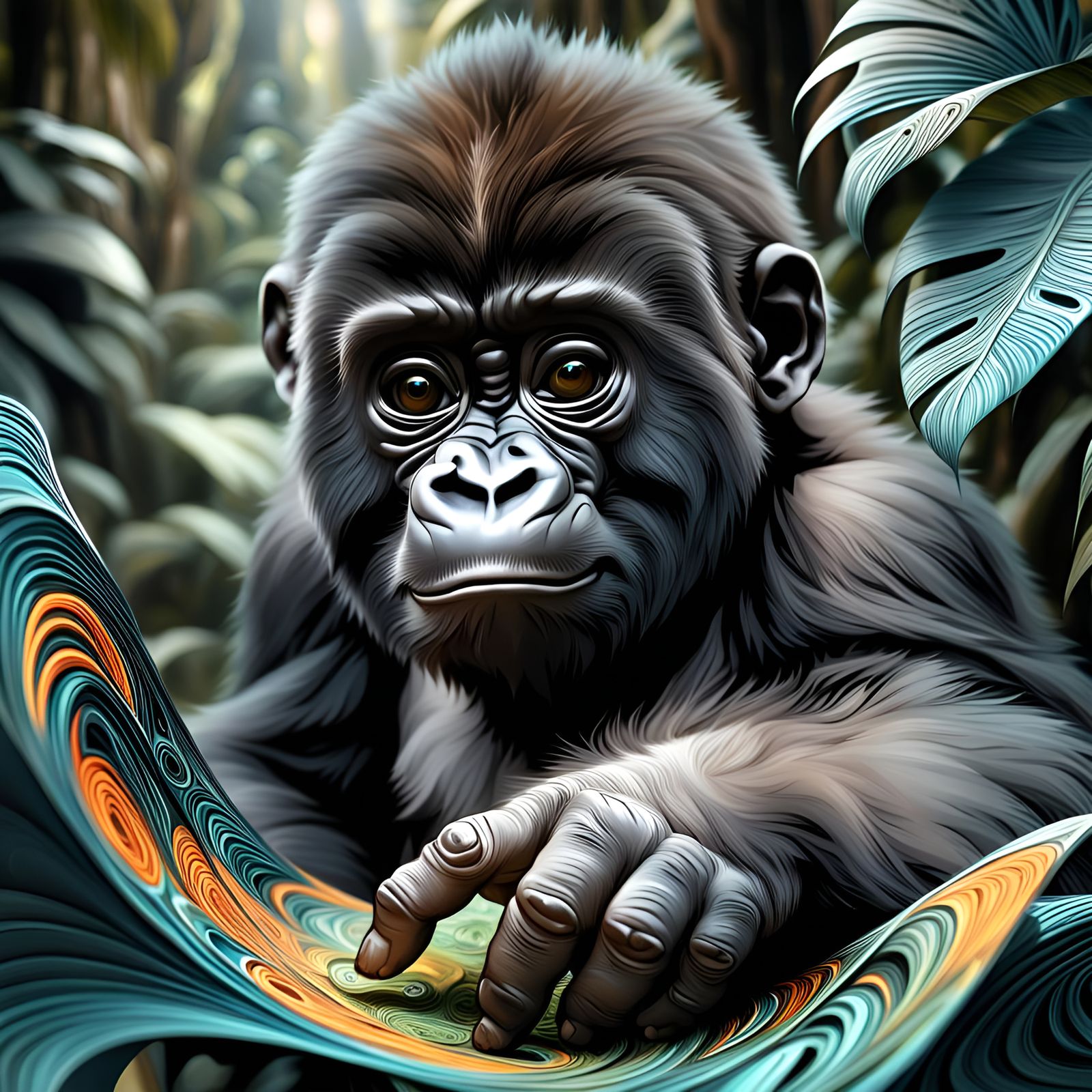 The Cute Little Mountain Gorilla 💕 - AI Generated Artwork - NightCafe Creator