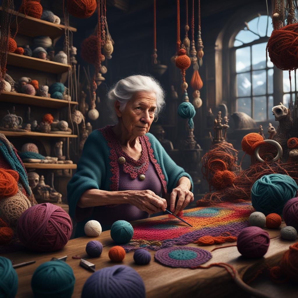 Crochet Lady - AI Generated Artwork - NightCafe Creator