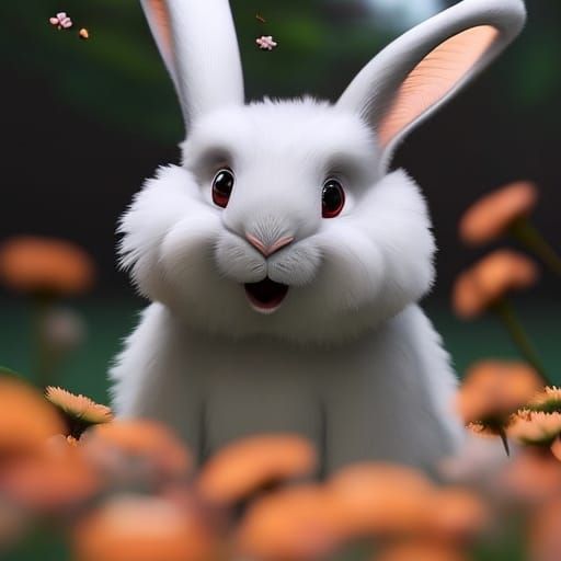 Happy Rabbit 💜 - AI Generated Artwork - NightCafe Creator