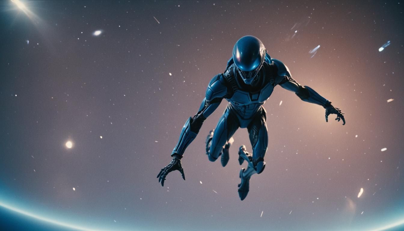 Thirdspace Floater - Ethereal Blue Alien Dives Through Laven...