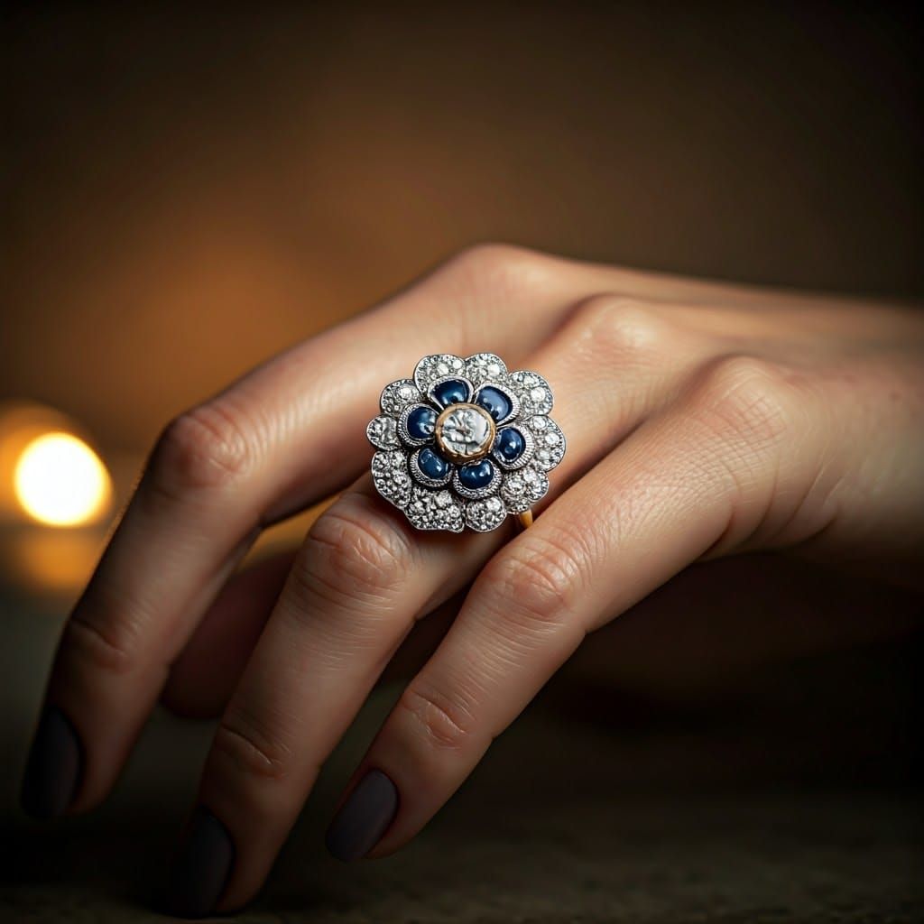 The rose collection 1 - Ethereal Rose Motif Ring in Soft, Mu...