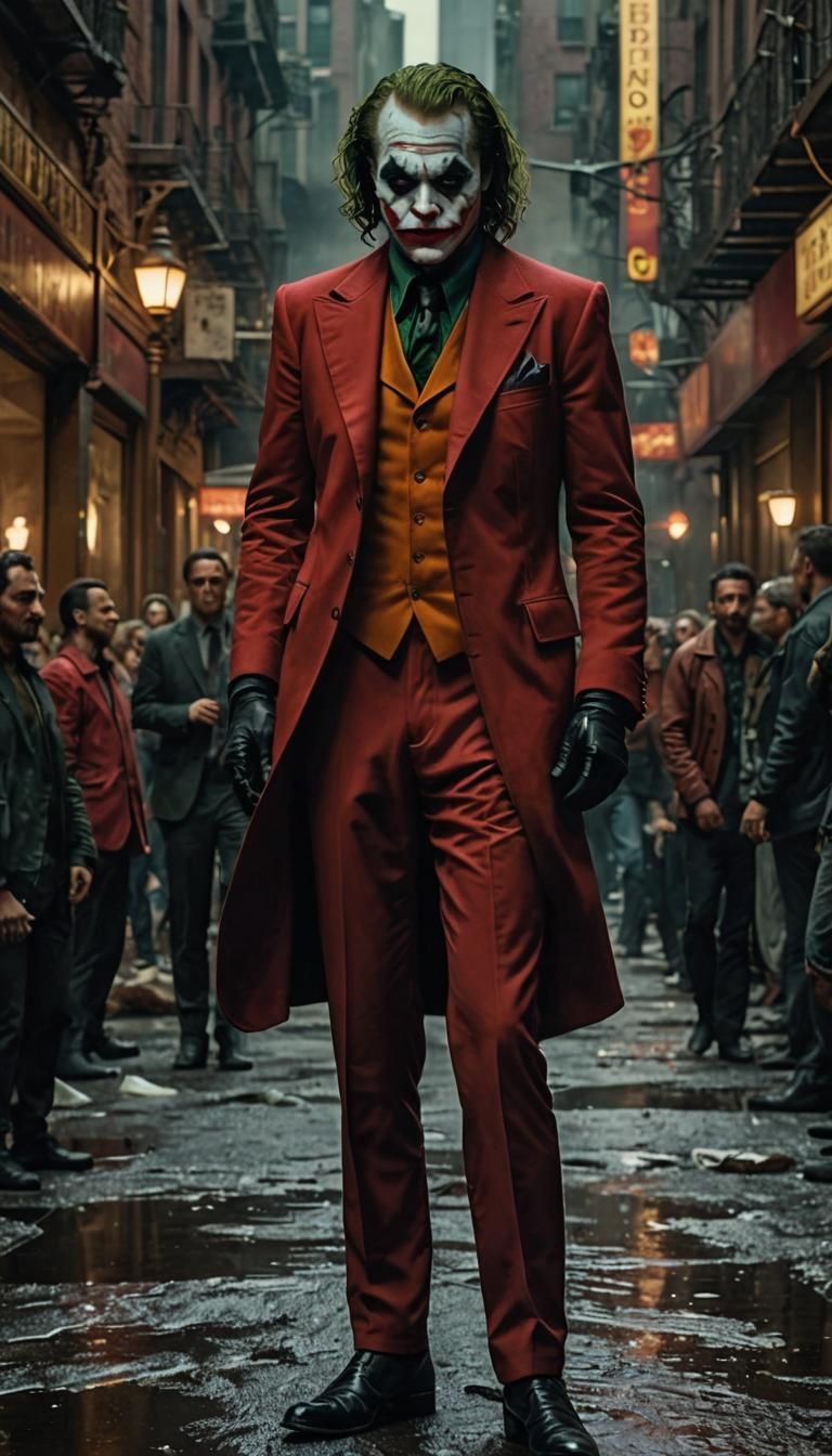 Joker in a red suit is extraordinario extremely detailed - AI Generated ...