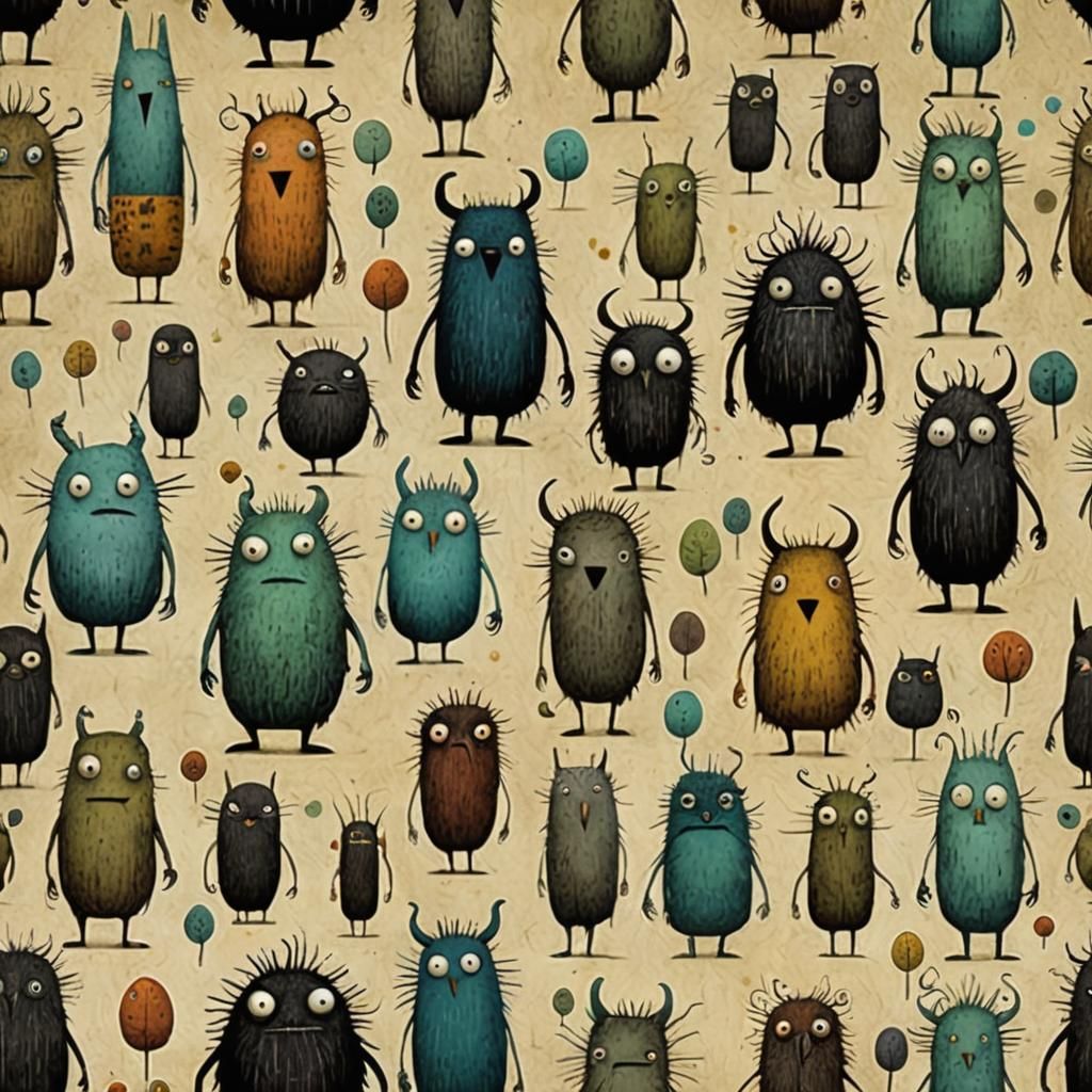 Cute Monster Pattern - AI Generated Artwork - NightCafe Creator