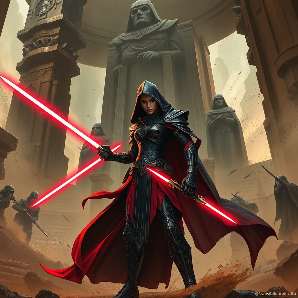 Sith Warrior Dominates Dark Korriban Training Grou... - AI Art
