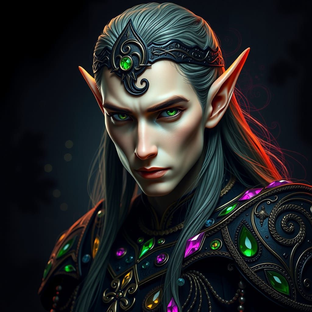 Feanor 2nd King of the Noldor - Regal Elf King in Dark, Myst...