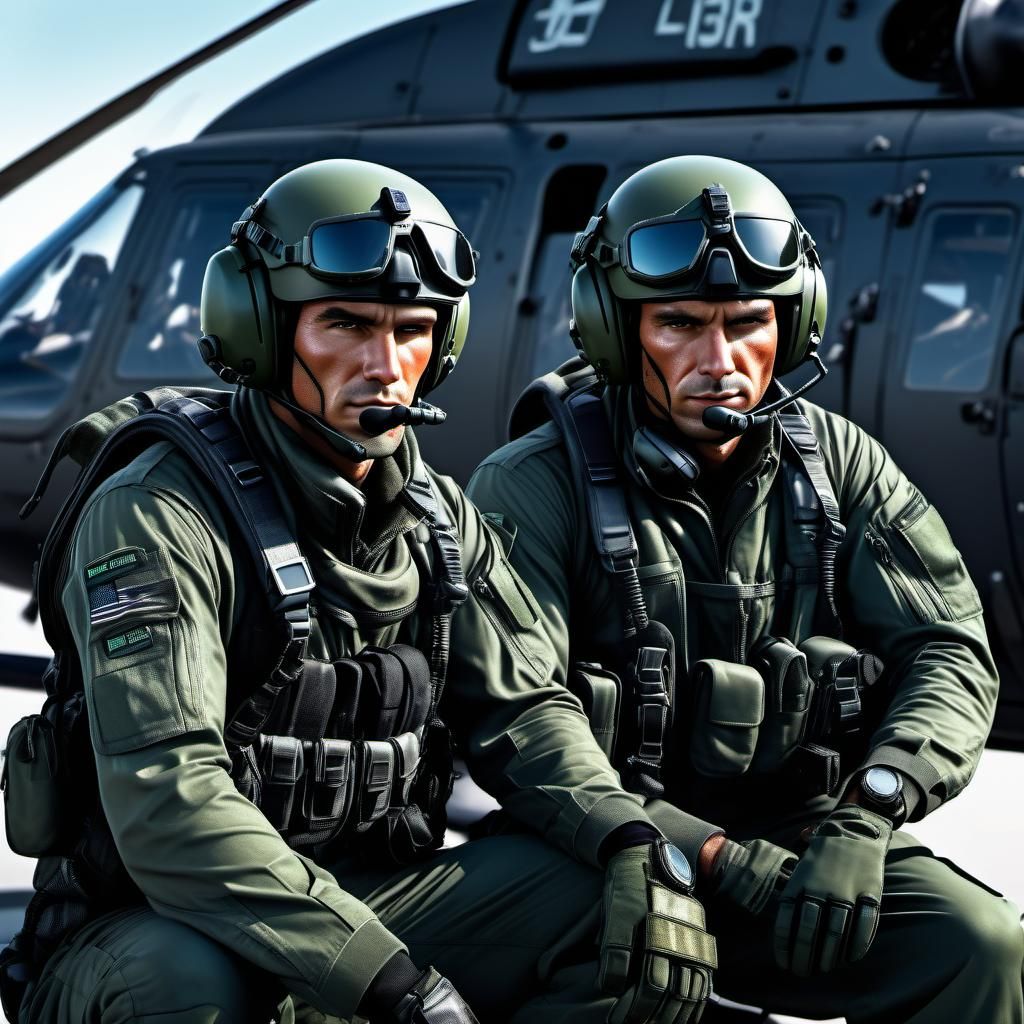 Helicopter Pilots - AI Generated Artwork - NightCafe Creator