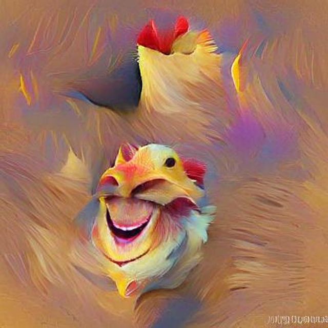 one very happy chicken - AI Generated Artwork - NightCafe Creator