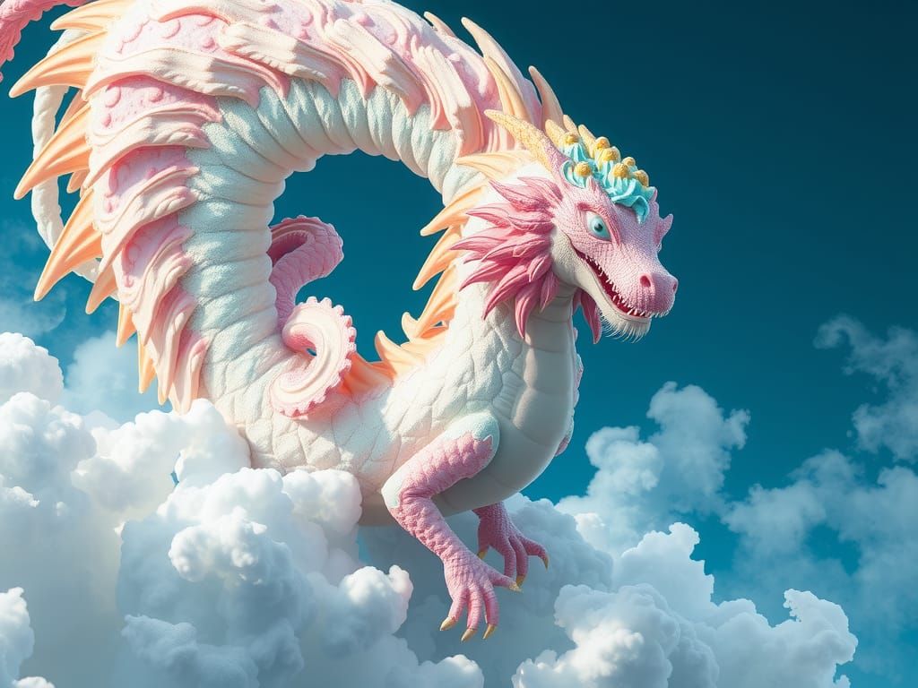 An ice cream dragon - AI Generated Artwork - NightCafe Creator