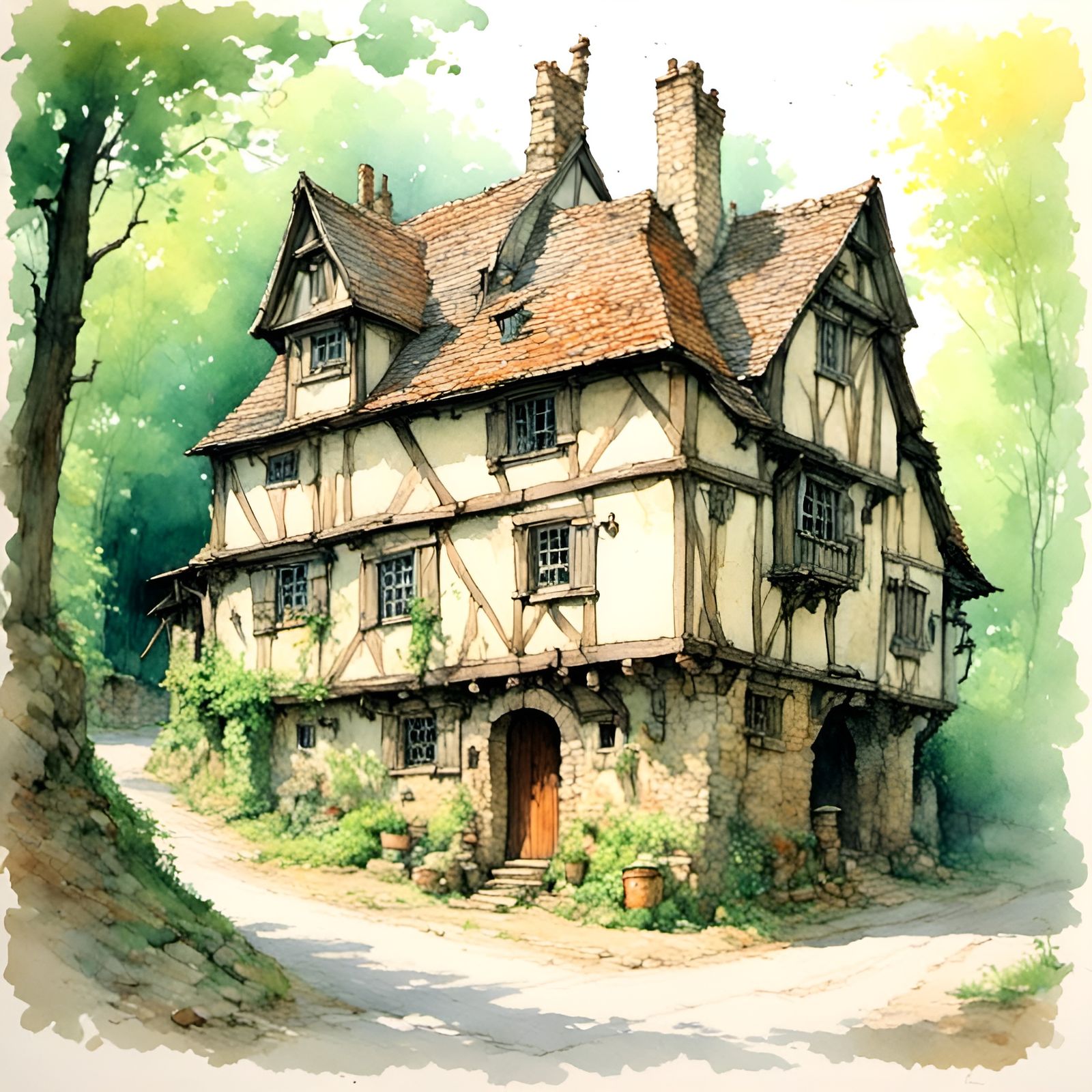 Roadside inn - AI Generated Artwork - NightCafe Creator