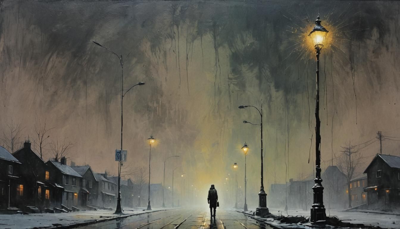 Abstract Street Scene: Moody Atmospheric Graffiti ... - AI Art