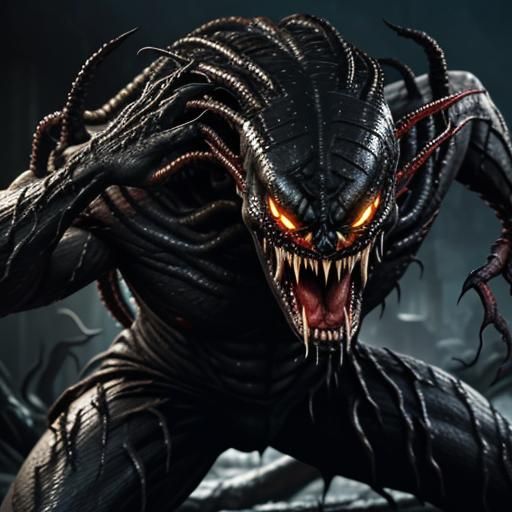 Snarling possessed Venom Symbiote beautiful stitched killer dark and ...