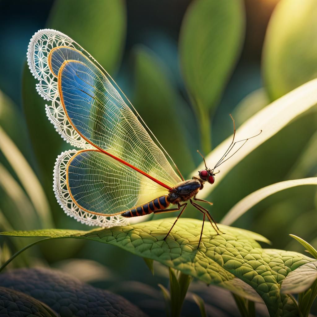 If lacewings had wings made from real cotton lace - AI Generated ...