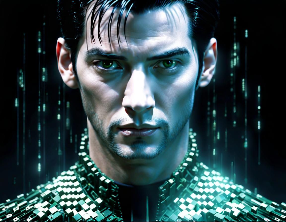 handsome man made of the bites of matrix - AI Generated Artwork ...