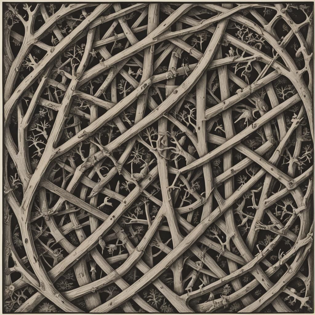 The Forest Of Thorns, by M.C. Escher - AI Generated Artwork - NightCafe ...