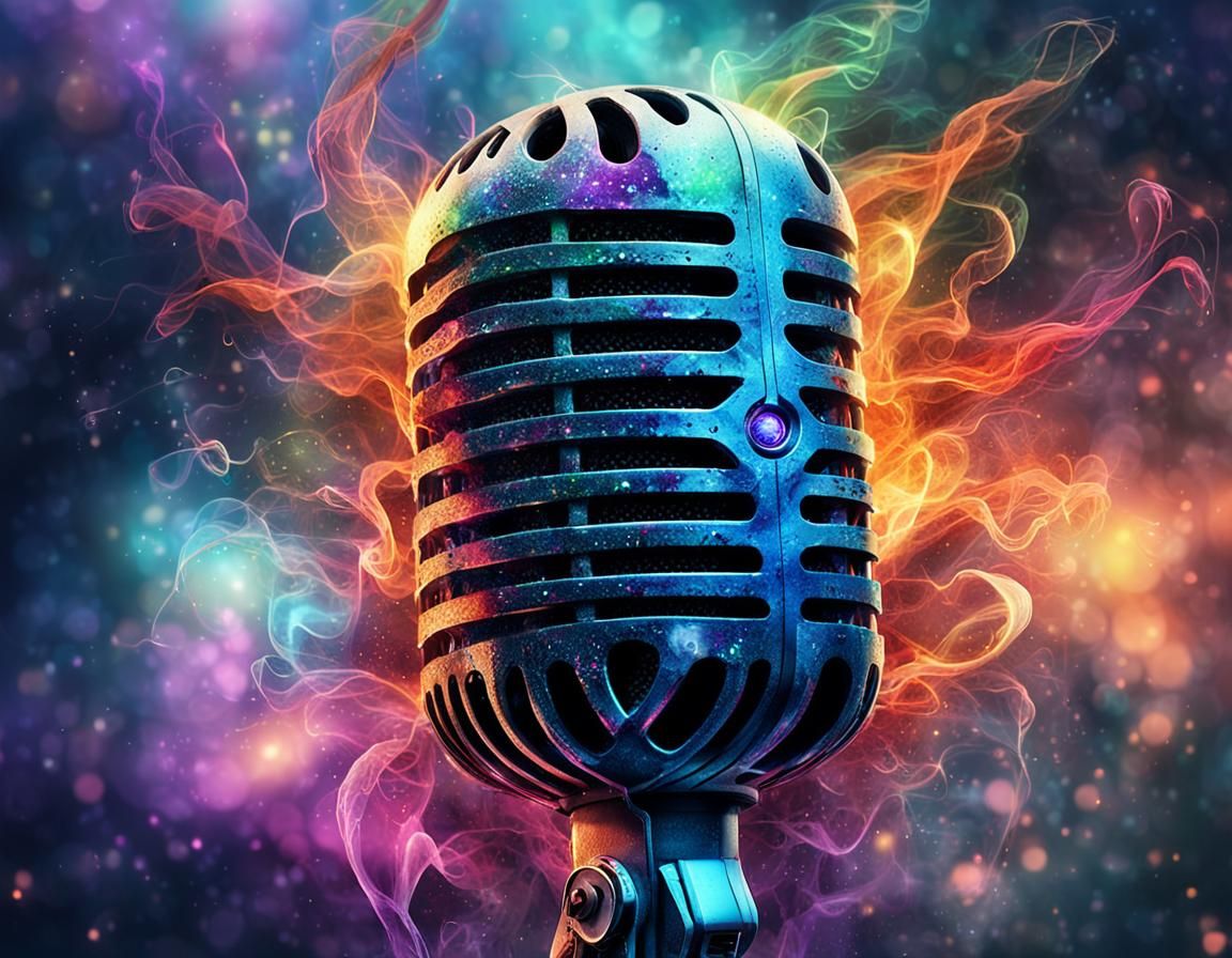 Glowing Microphone - AI Generated Artwork - NightCafe Creator
