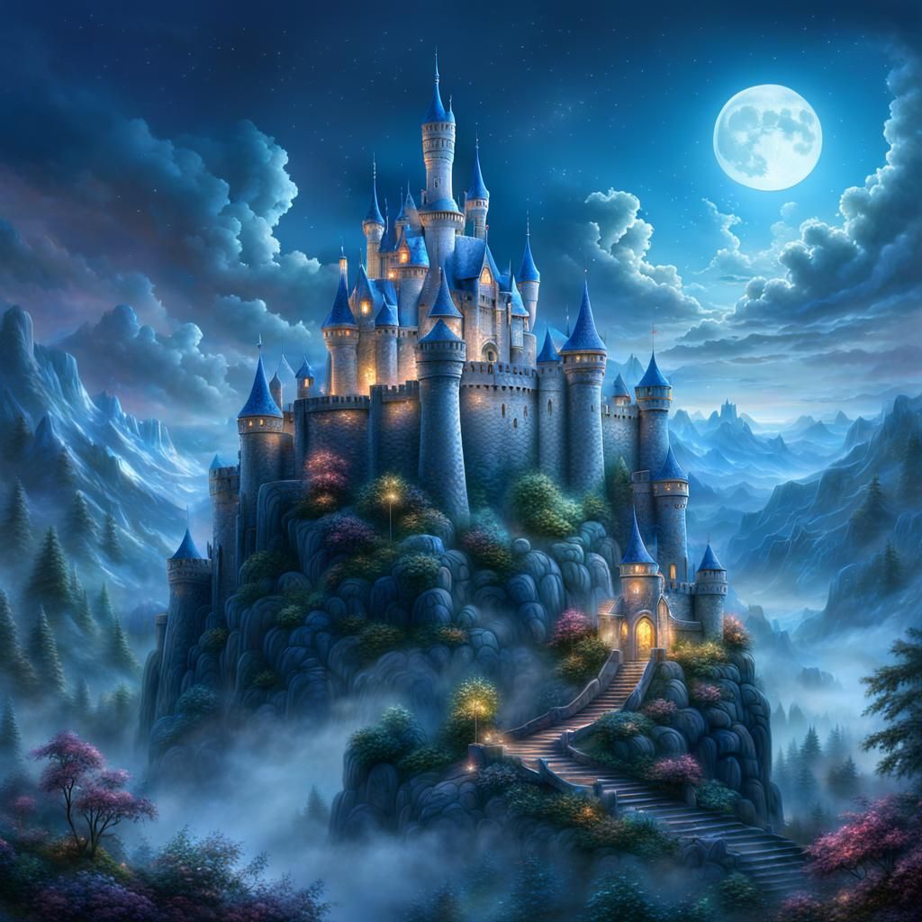 Moonlight castle - AI Generated Artwork - NightCafe Creator