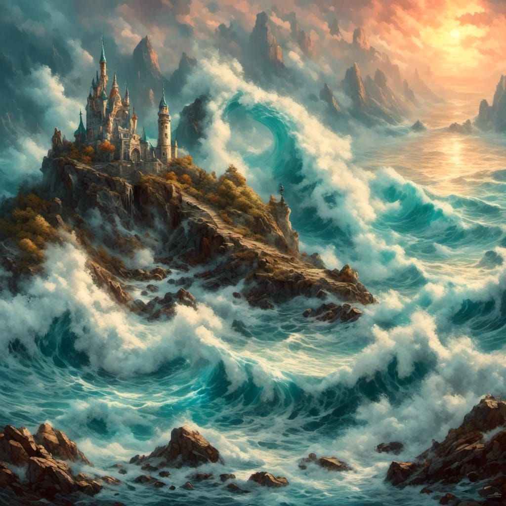ocean castle 3 - AI Generated Artwork - NightCafe Creator