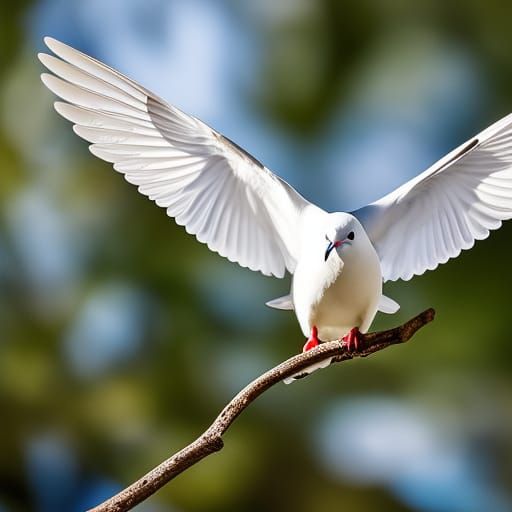 Hyperrealistic White Dove in Macro Photography - AI Art