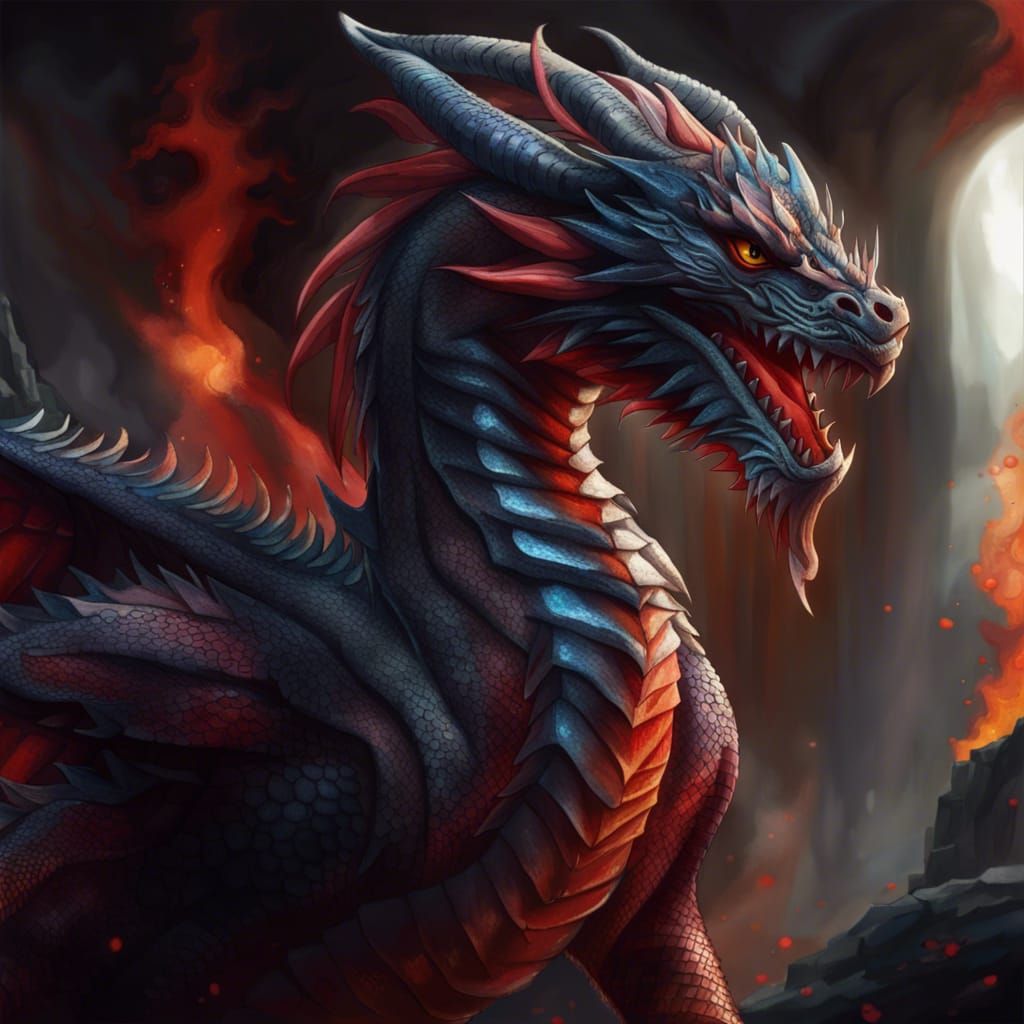 Red Fire dragon - AI Generated Artwork - NightCafe Creator