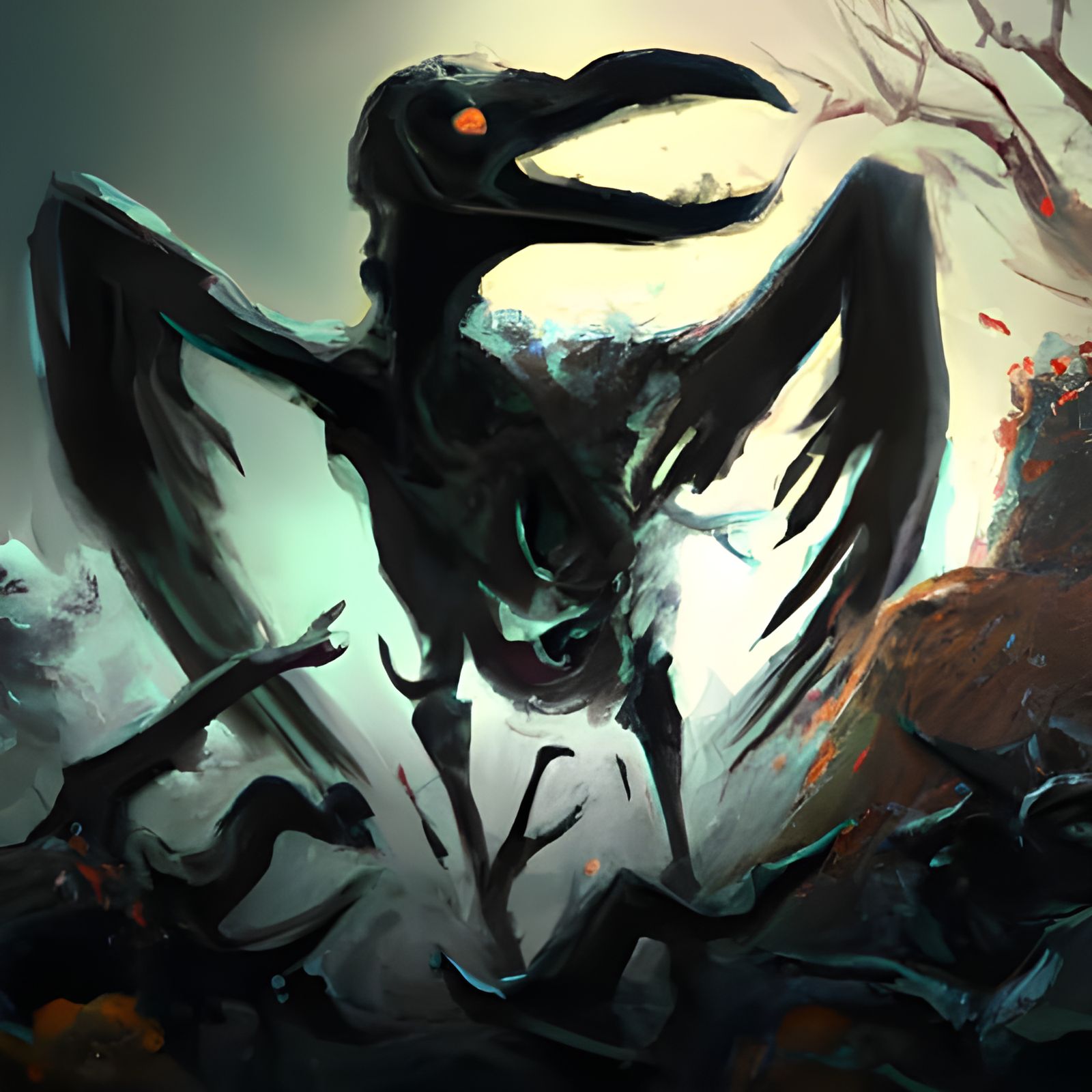 skeleton crow - AI Generated Artwork - NightCafe Creator