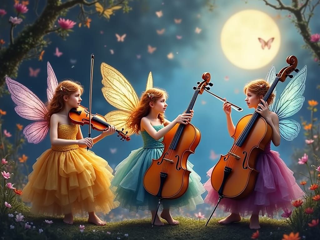 Fantasy Fairies in an Epic Symphonic Orchestra Set... - AI Art