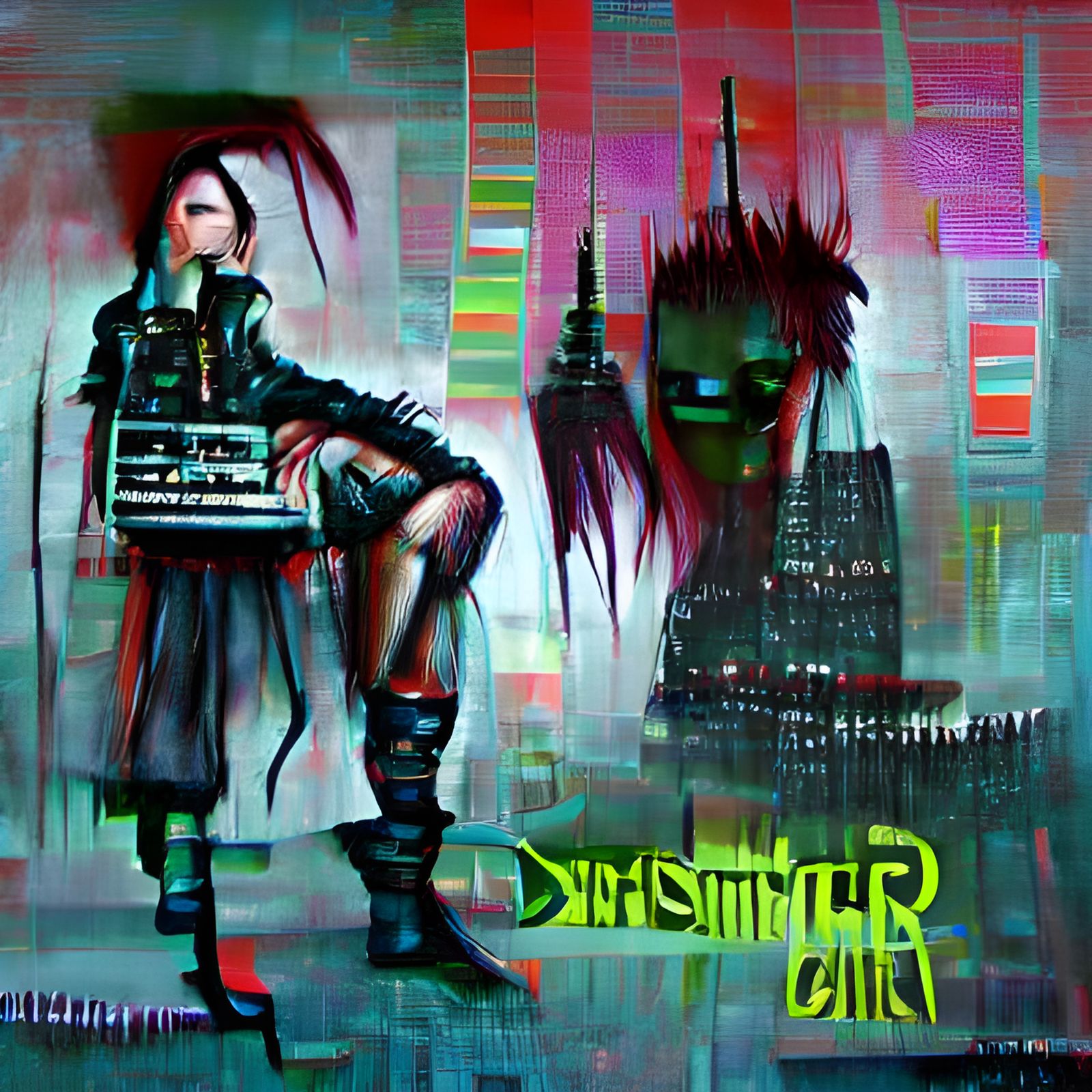 Dim girl sinister by Greg Rutkowski gothic art bauhaus cyberpunk ...