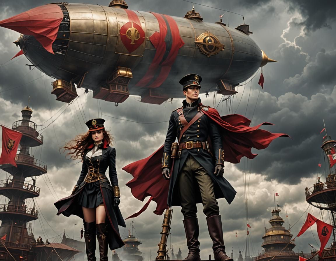 Tzar Kristovan's Military Command Reviews The Mighty Airships Of The Tzardom's Sky-Fleet ...