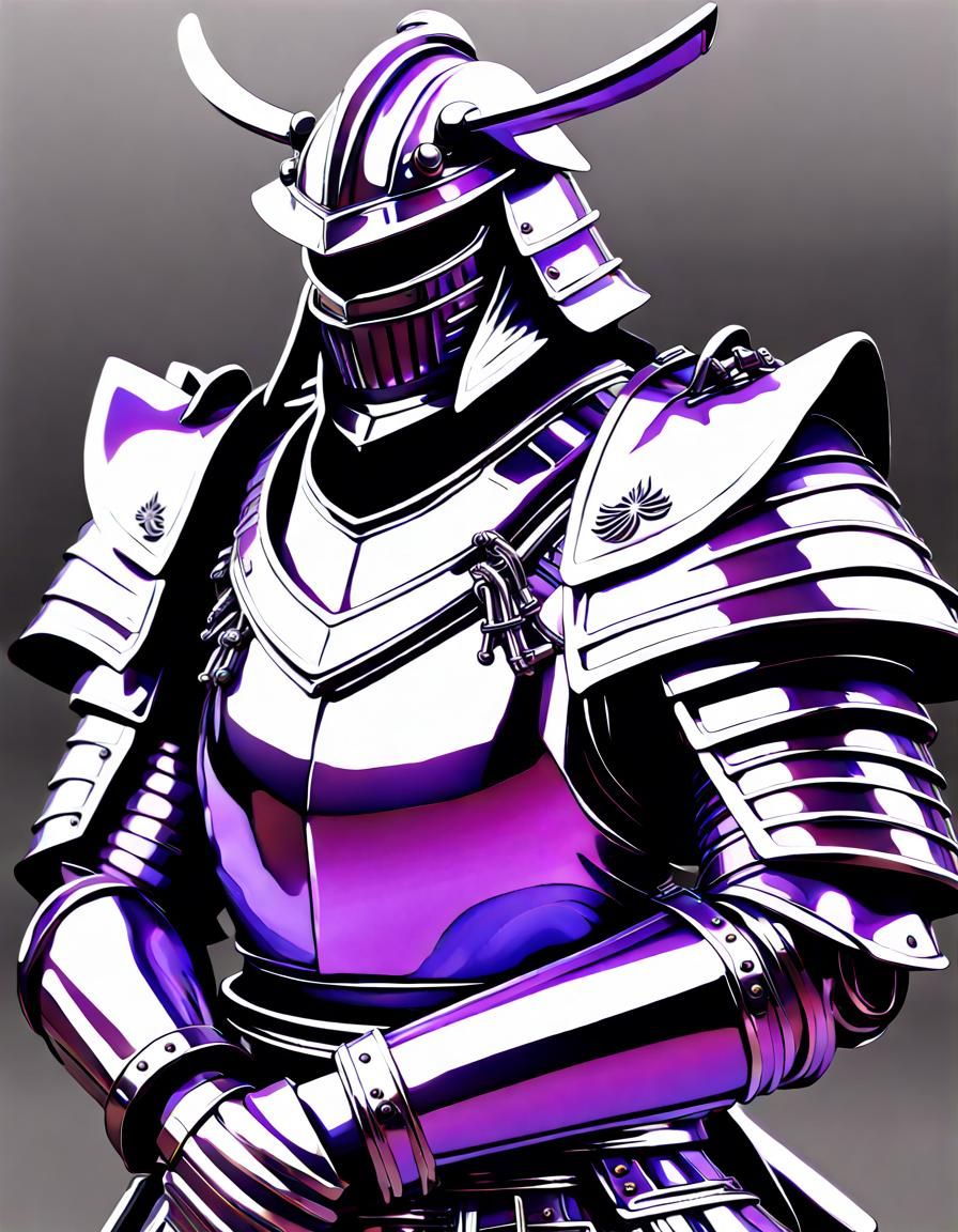Purple chrome Samurai Armor!, hyperdetailed, maximalist, gorgeous ...