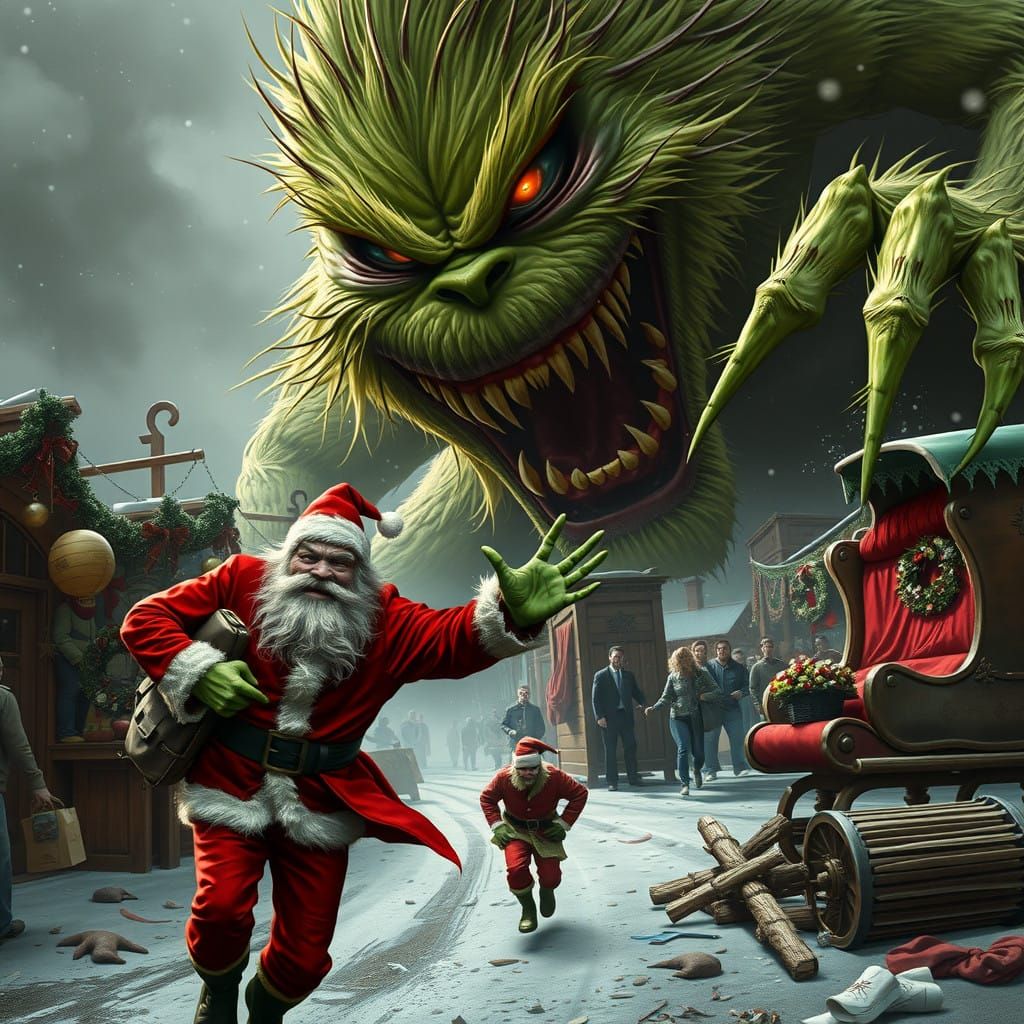 a giant scary grinch - a giant scary grinch