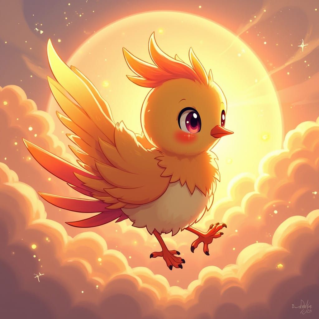 A majestic and magical bird character named NiNi for kids, inspired by ...