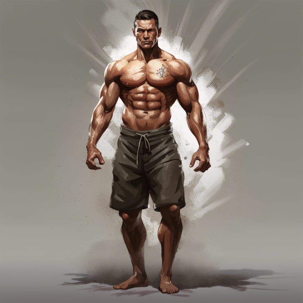 Lean and Muscular MMA Fighter - AI Generated Artwork - NightCafe Creator