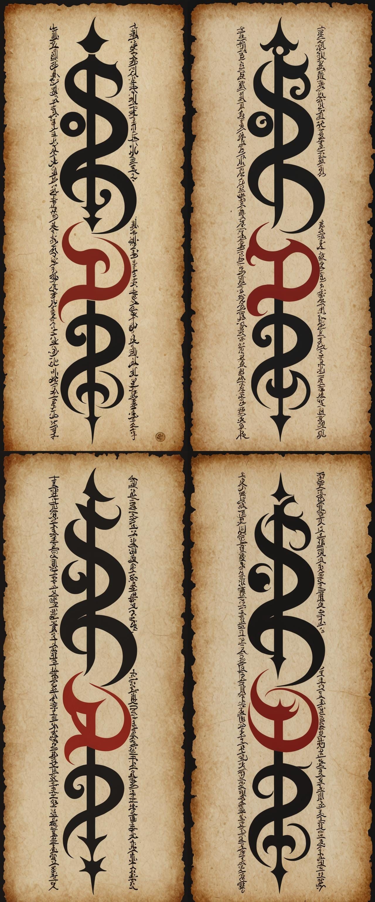 Ancient Fantasy Scripts Converge in Intricate Comp... - AI Art